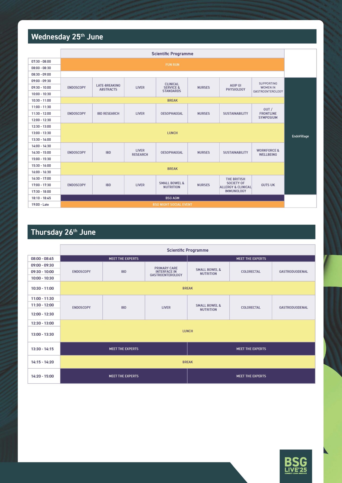 Programme - BSG LIVE 2025